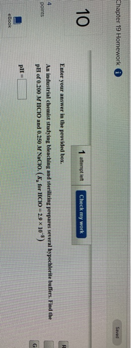 Solved Chapter 19 Homework 6 Saved 10 1 attempt left Check | Chegg.com