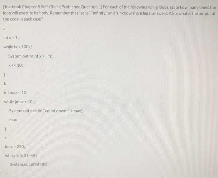Solved [Textbook Chapter 5 Self-Check Problems: Question 1] | Chegg.com