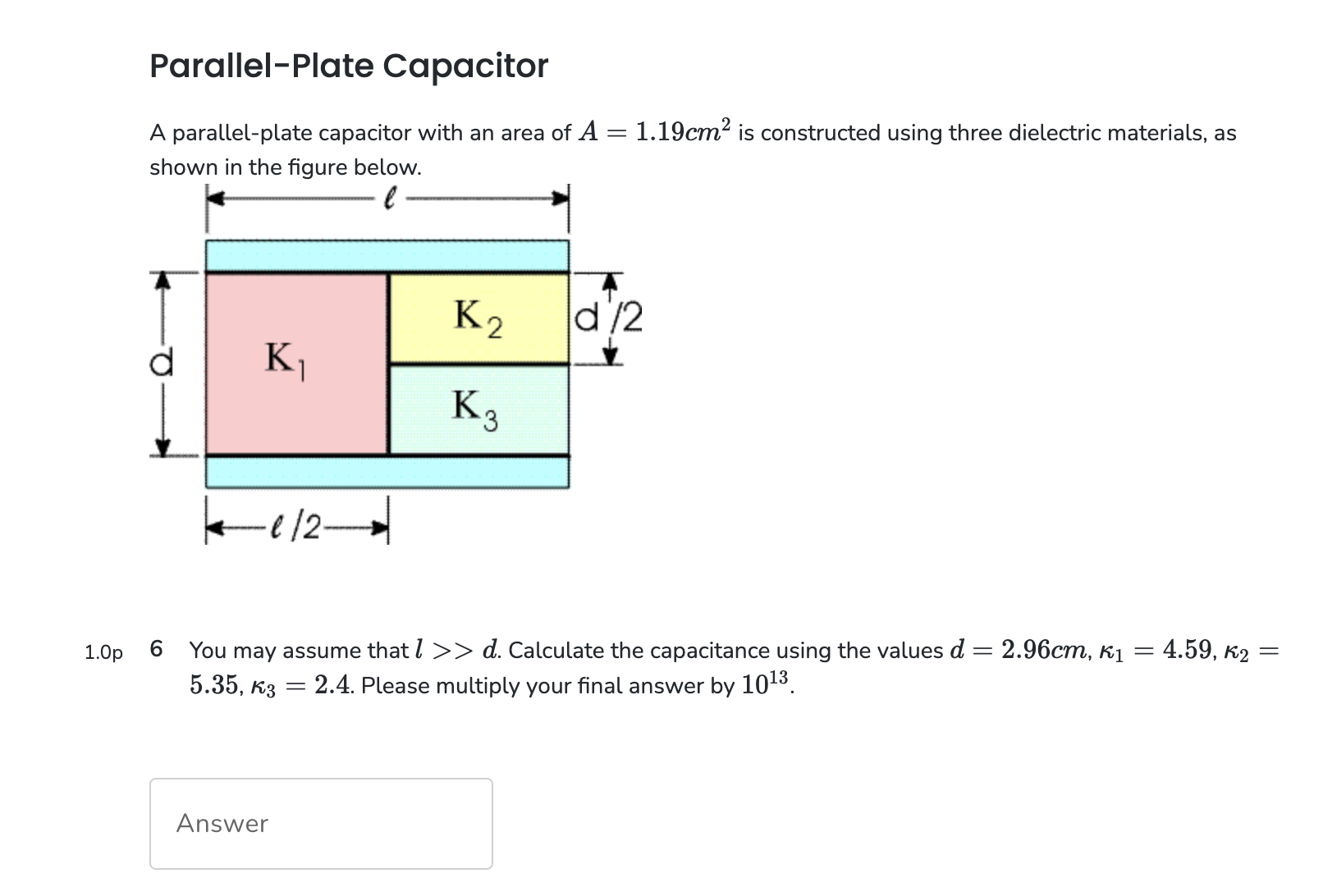 Solved Parallel-Plate CapacitorA parallel-plate capacitor | Chegg.com