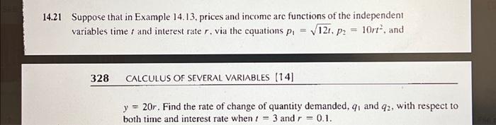 Example 14 13 In A Two Commodity World Consider The