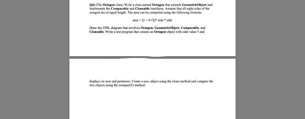 Solved Q4 The Octagon Class Write A Class Named Octagon