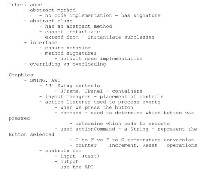 Solved Inheritance - abstract method - no code | Chegg.com