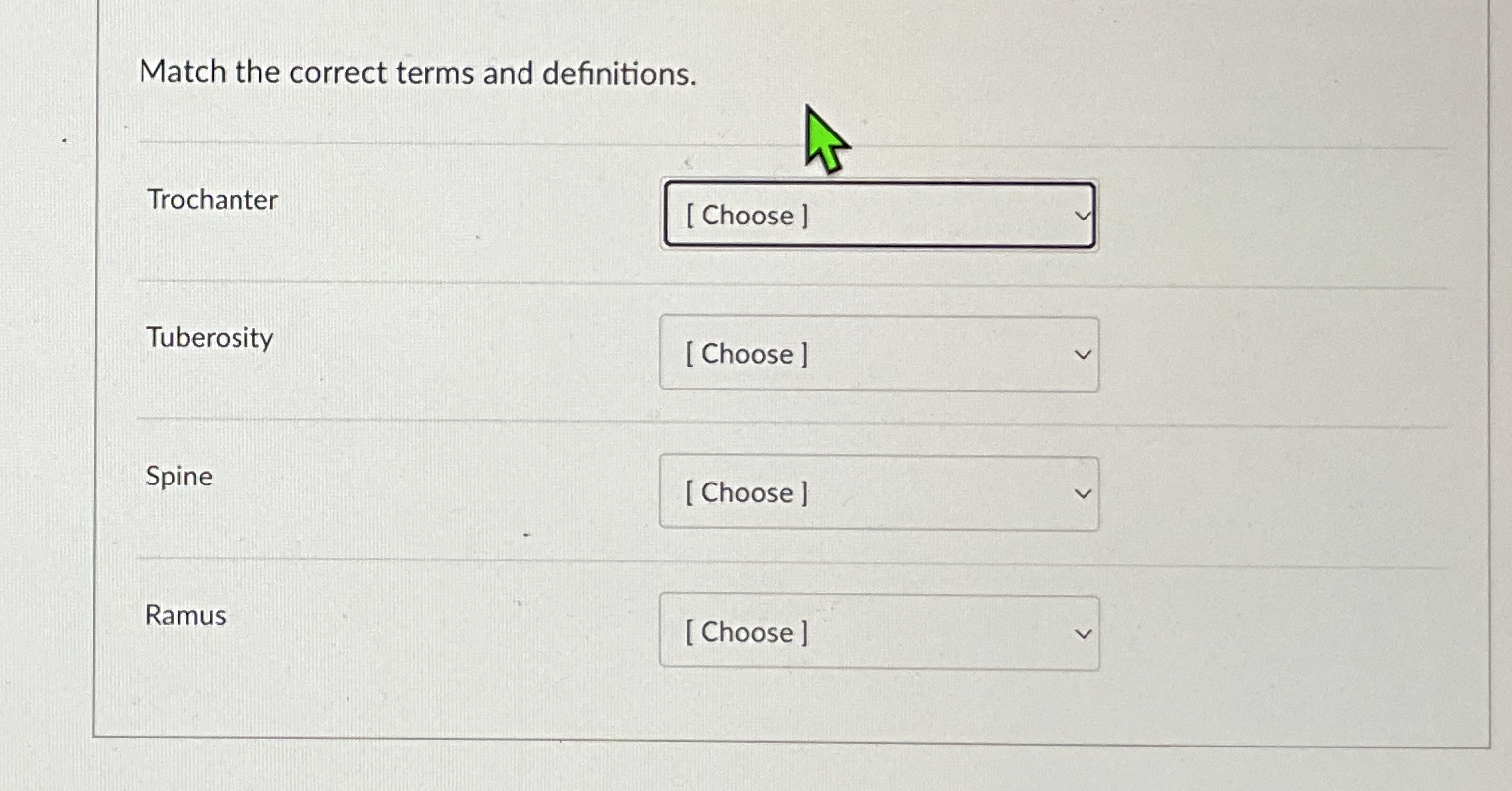 Match the correct terms and | Chegg.com