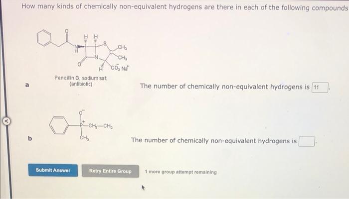 Solved How many kinds of chemically non-equivalent hydrogens | Chegg.com