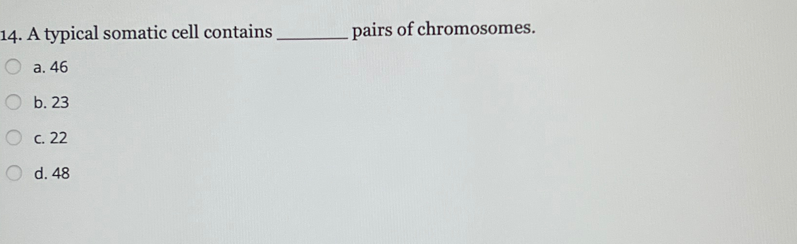 Solved A typical somatic cell contains q, ﻿pairs of | Chegg.com