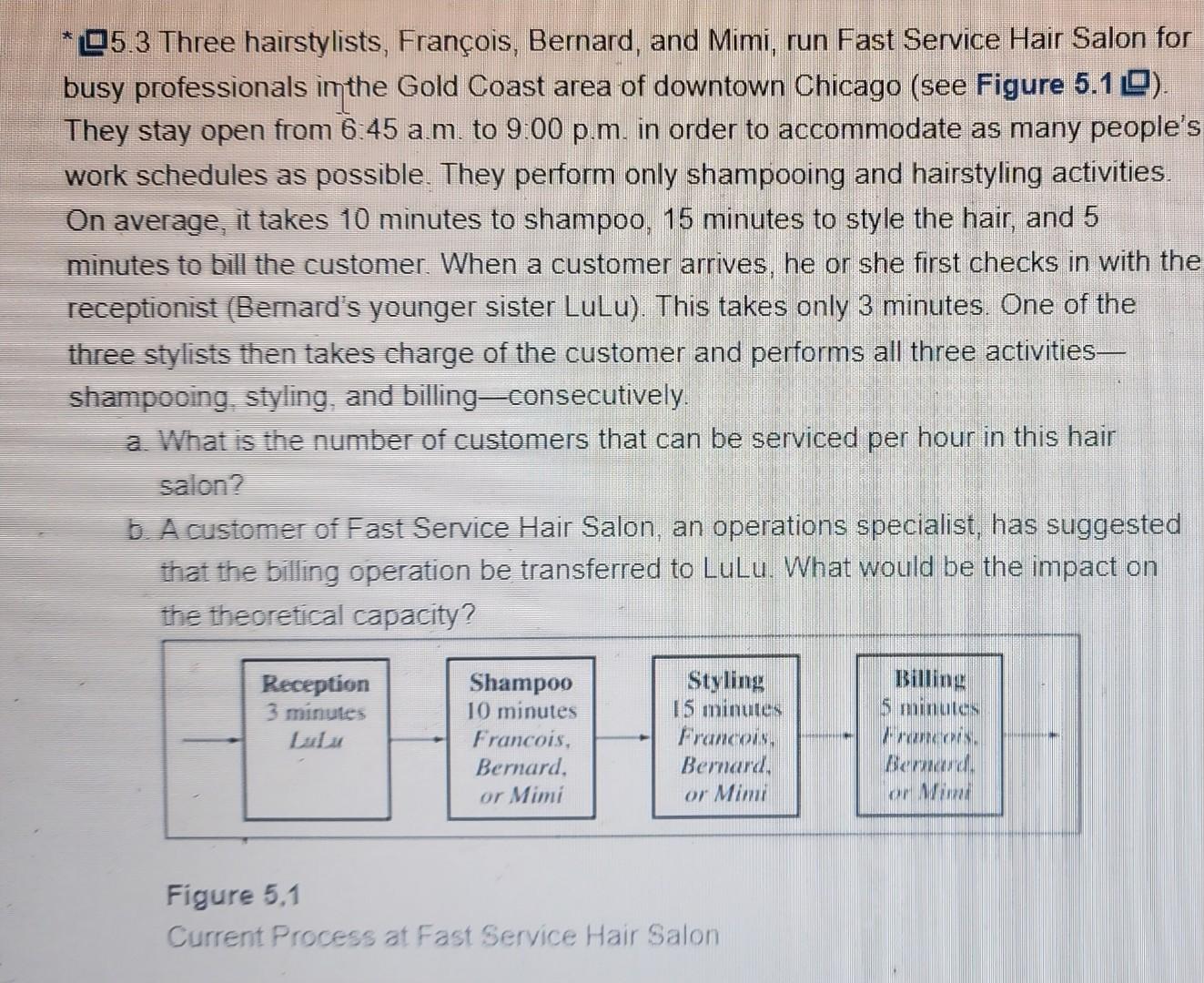 Solved * ㅁ.3 Three hairstylists, François, Bernard, and | Chegg.com