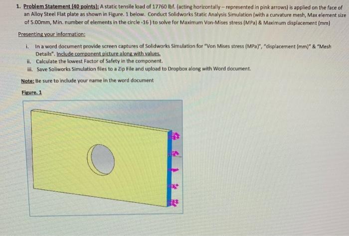 Solved 1. Problem Statement (40 points): A static tensile | Chegg.com