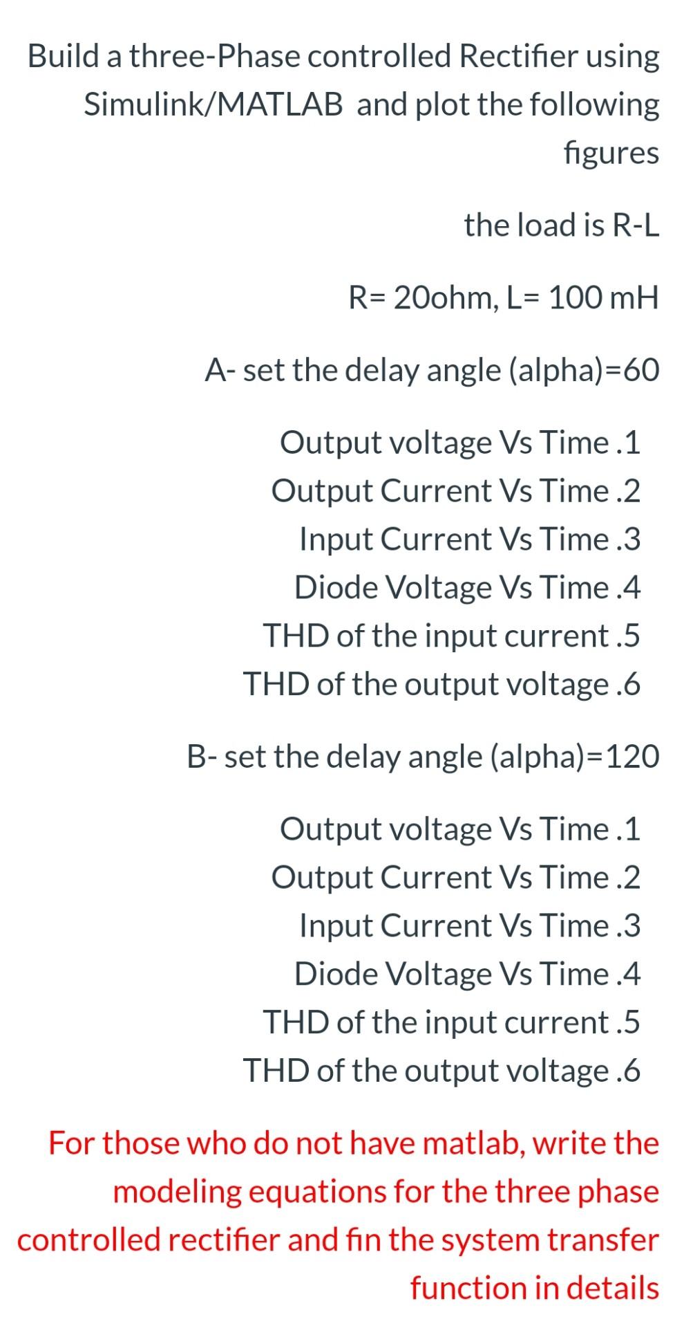 Solved Build a three-Phase controlled Rectifier using | Chegg.com