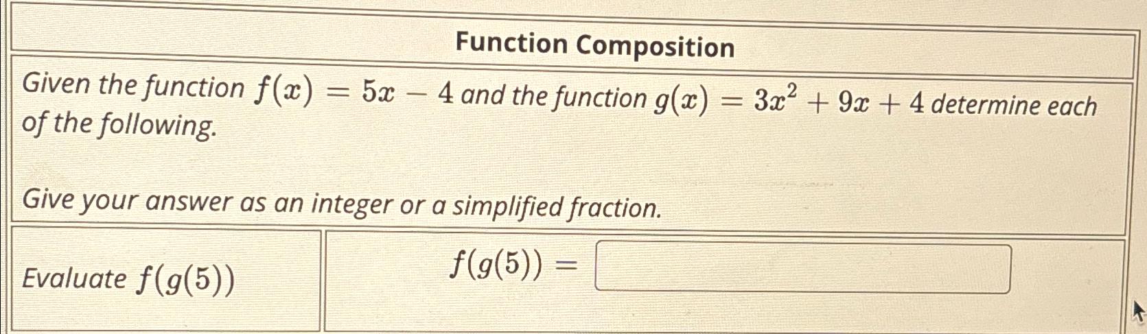Solved Function Compositiongiven The Function Fx5x 4 ﻿and 1553