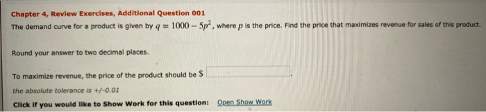 Solved Chapter 4, Review Exercises, Additional Question 001 | Chegg.com