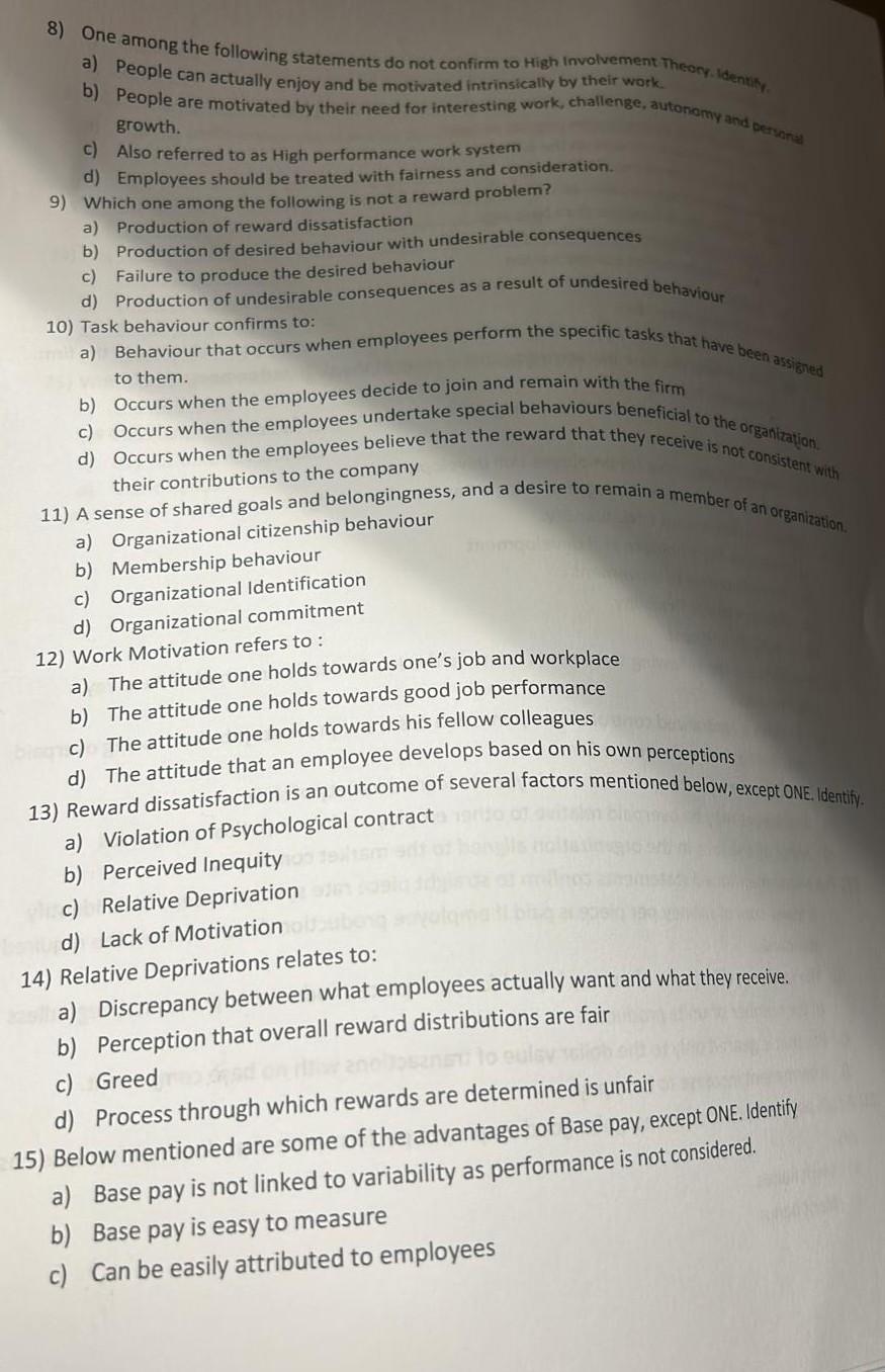 Solved 8) One among the following statements do not confirm | Chegg.com