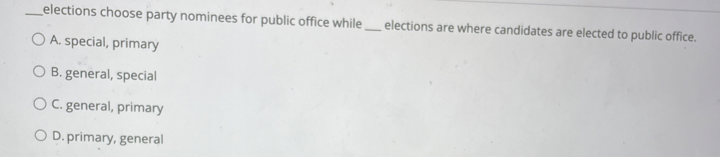 Solved q,q, ﻿elections choose party nominees for public | Chegg.com