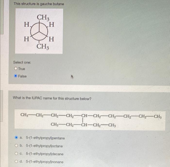 Solved This structure is gauche butane CH3 H Η. H H Н H CH3 | Chegg.com