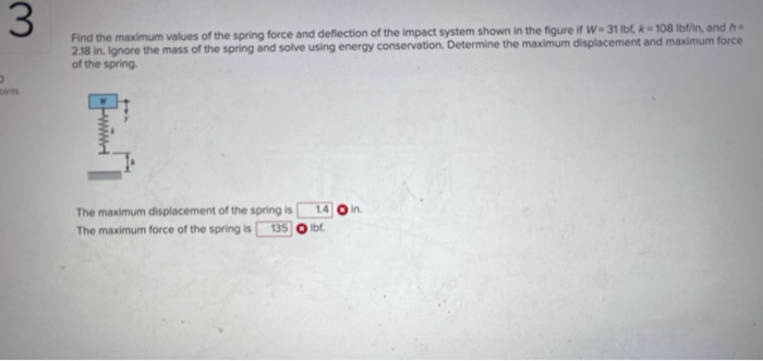 Solved Find the maximum values of the spring force and | Chegg.com