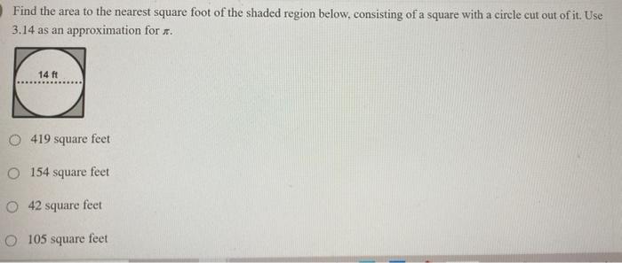 Solved Find the area to the nearest square foot of the | Chegg.com