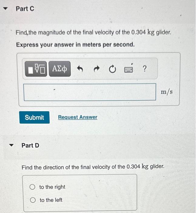 Solved A 0.148 kg glider is moving to the right on a | Chegg.com