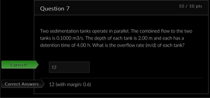Solved Two sedimentation tanks operate in parallel. The | Chegg.com