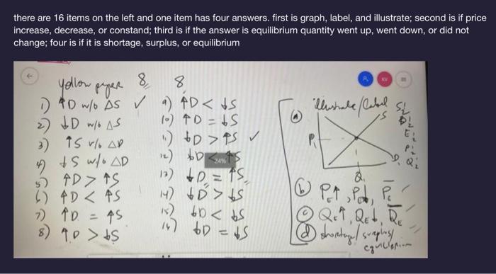 there are 16 items on the left and one item has four | Chegg.com