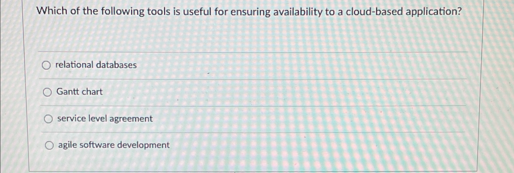 Solved Which of the following tools is useful for ensuring | Chegg.com