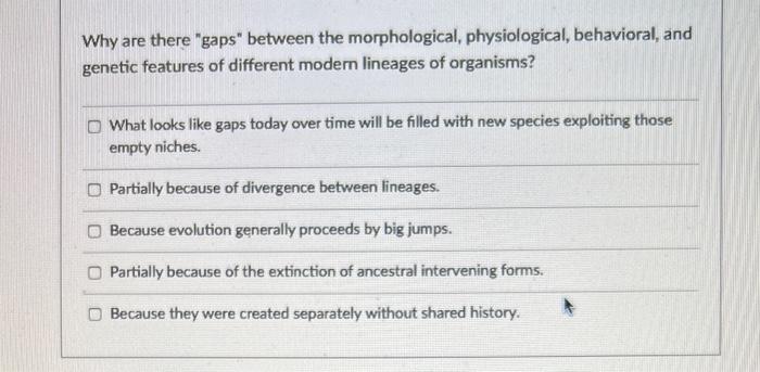 Solved Why are there "gaps" between the morphological, | Chegg.com