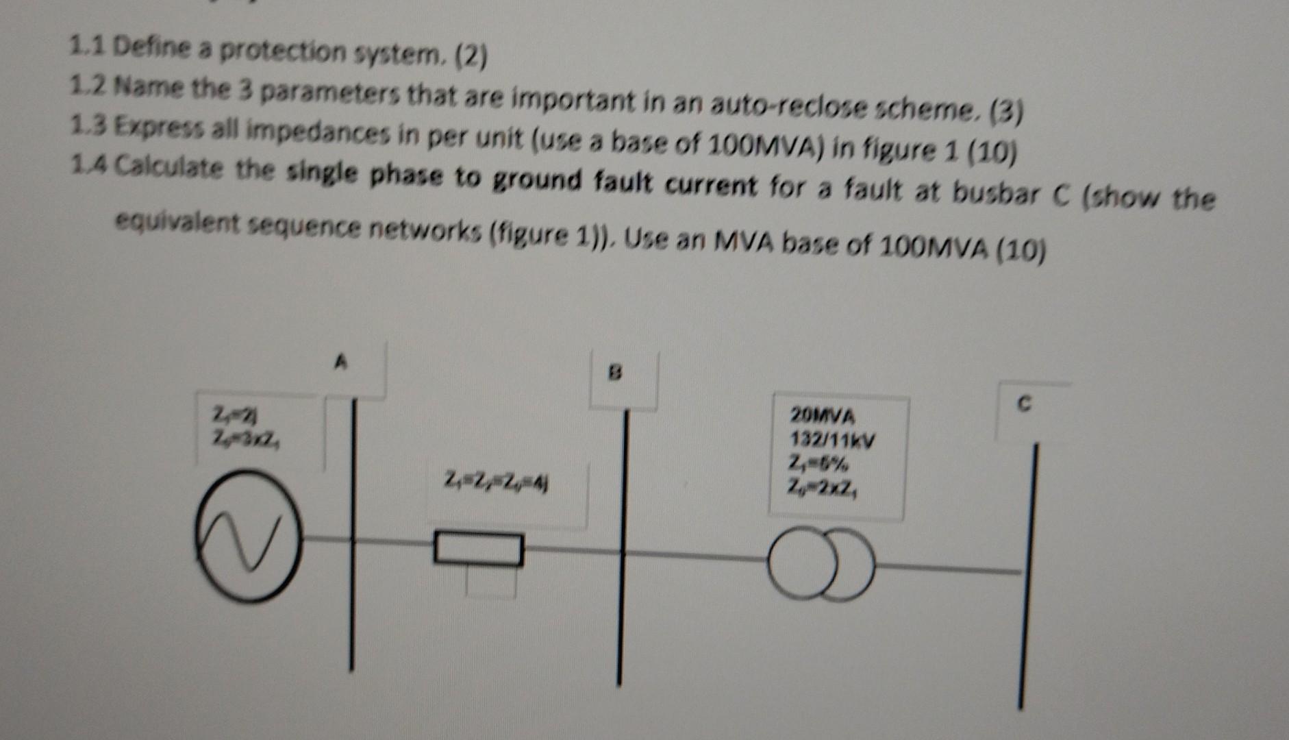 Solved 1.1 Define a protection system. (2) 1.2 Name the 3 | Chegg.com