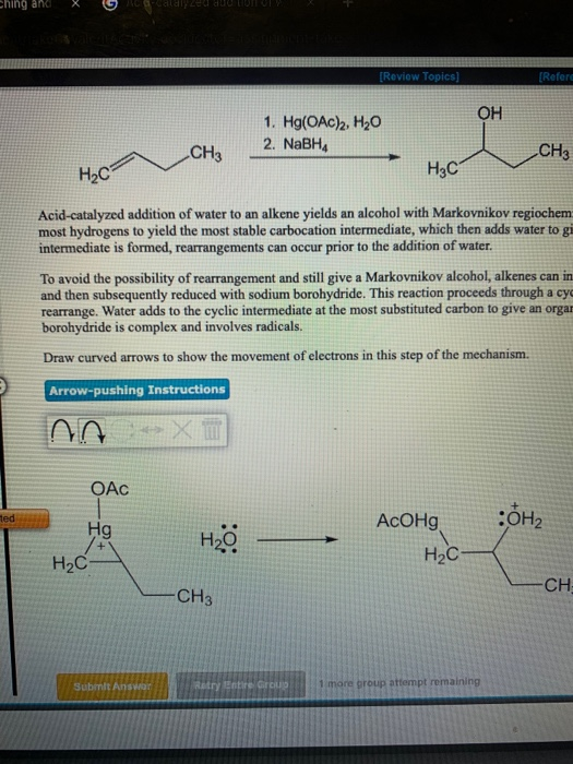 Solved (Reviow Topics References CH3 CH3 1. Hg(OAC)2, H20 2. | Chegg.com