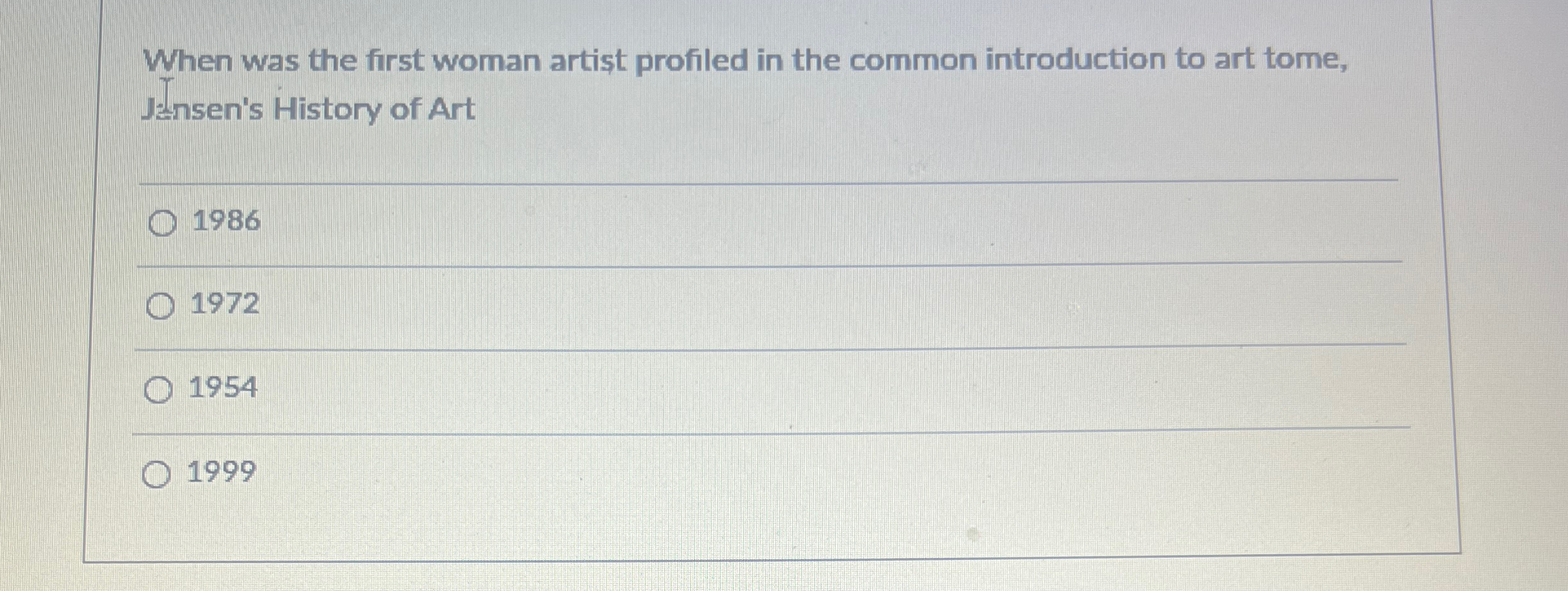 When was the first woman artist profiled in the | Chegg.com