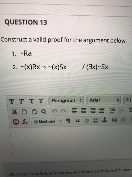 Solved Construct a valid proof for the argument | Chegg.com