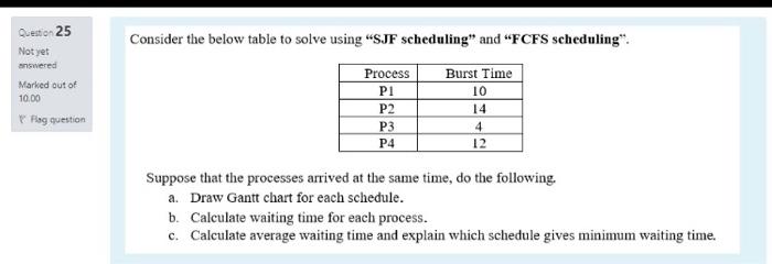Solved Questo 25 Consider the below table to solve using | Chegg.com