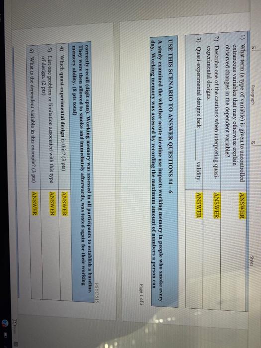 Styles ANSWER Paragraph 1) What term (a type of | Chegg.com