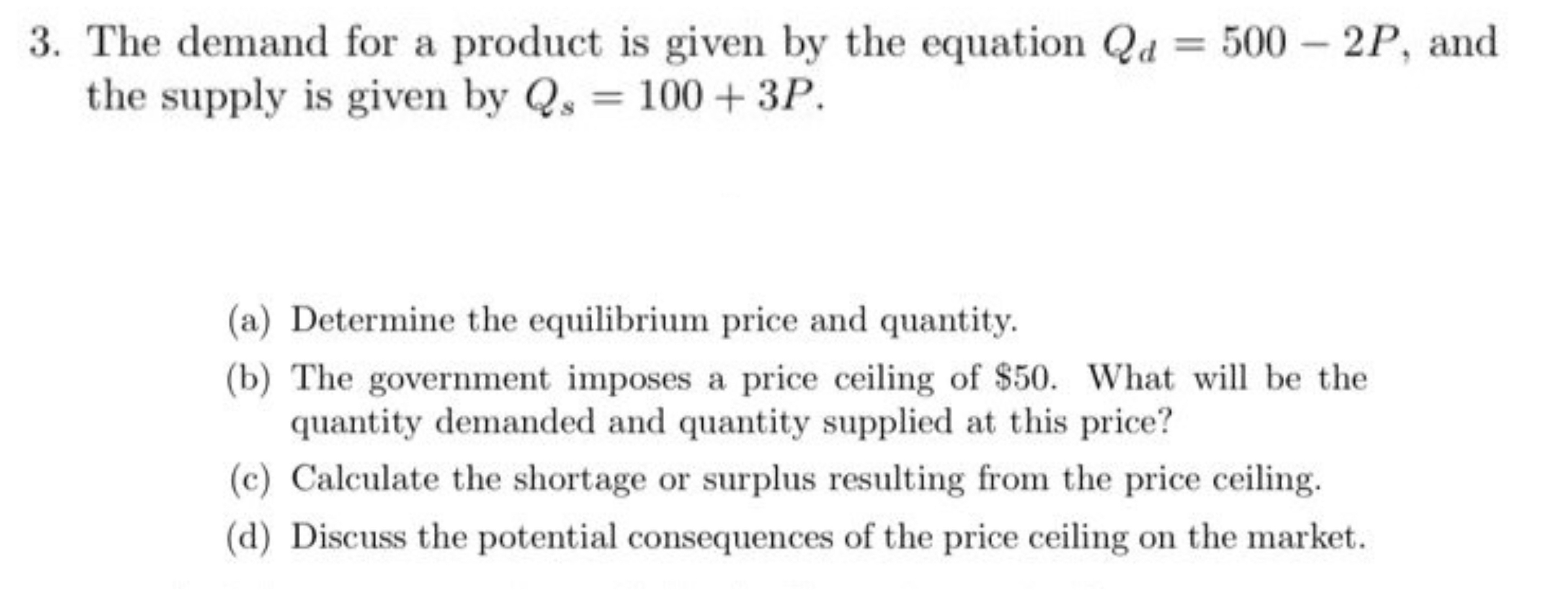 Solved The demand for a product is given by the equation | Chegg.com