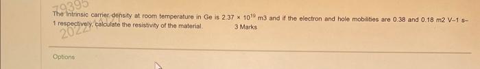 Solved The Intrinsic carrier density at room temperature in | Chegg.com