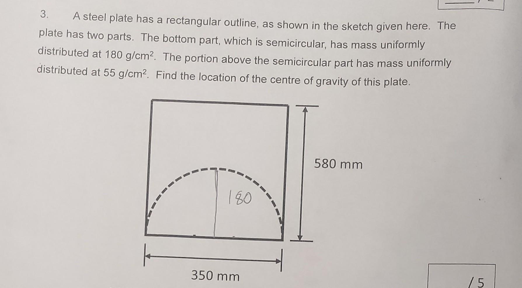 3. A steel plate has a rectangular outline, as shown | Chegg.com