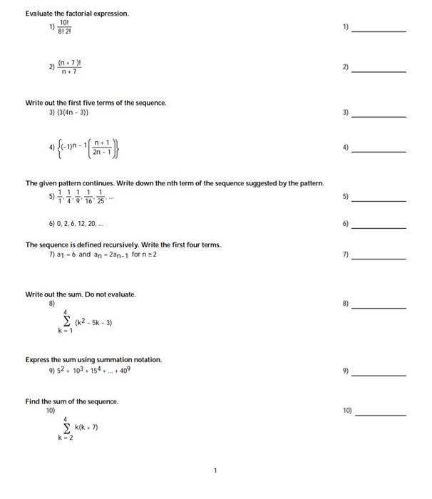 Solved Evaluate the factorial expression.Write out the first | Chegg.com