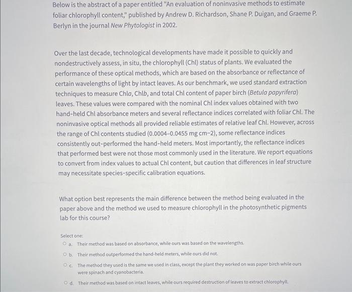 Solved Below is the abstract of a paper entitled "An | Chegg.com