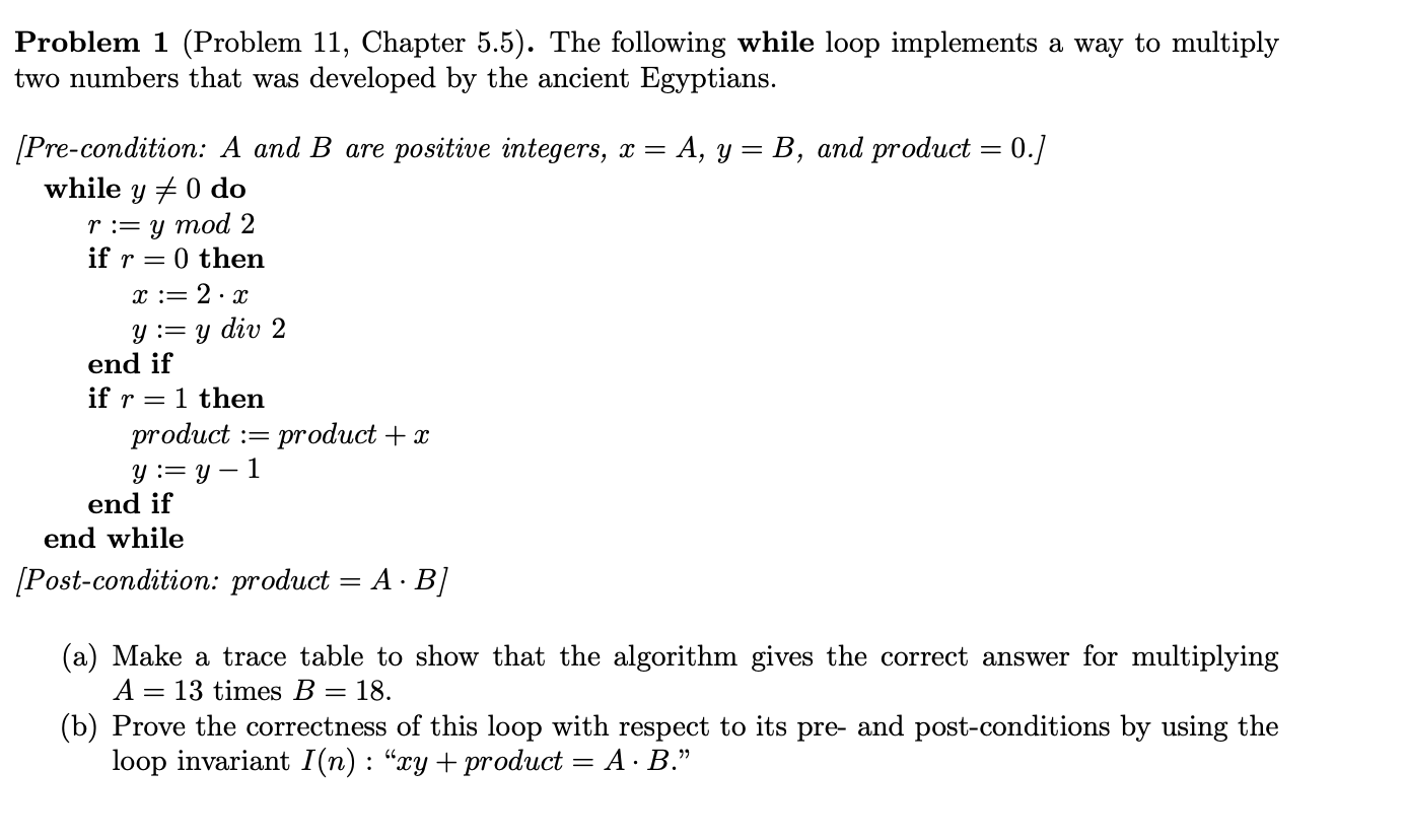 Solved Problem 1 (Problem 11, ﻿Chapter 5.5). ﻿The following | Chegg.com