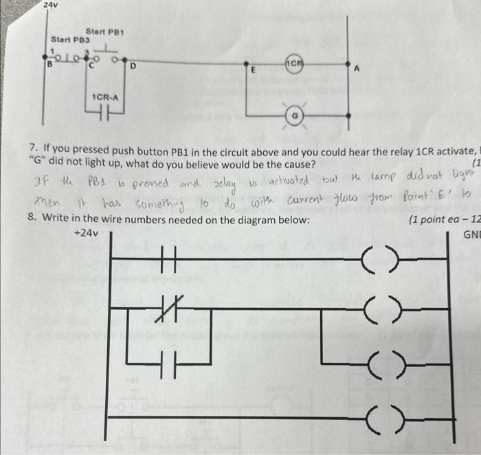 Solved 7. If you pressed push button PB1 in the circuit | Chegg.com