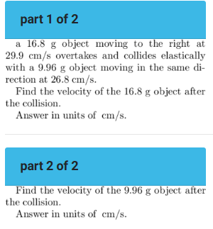 Solved part 1 ﻿of 2a 16.8g ﻿object moving to the right | Chegg.com