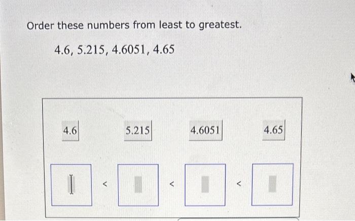 Solved Order these numbers from least to greatest. | Chegg.com
