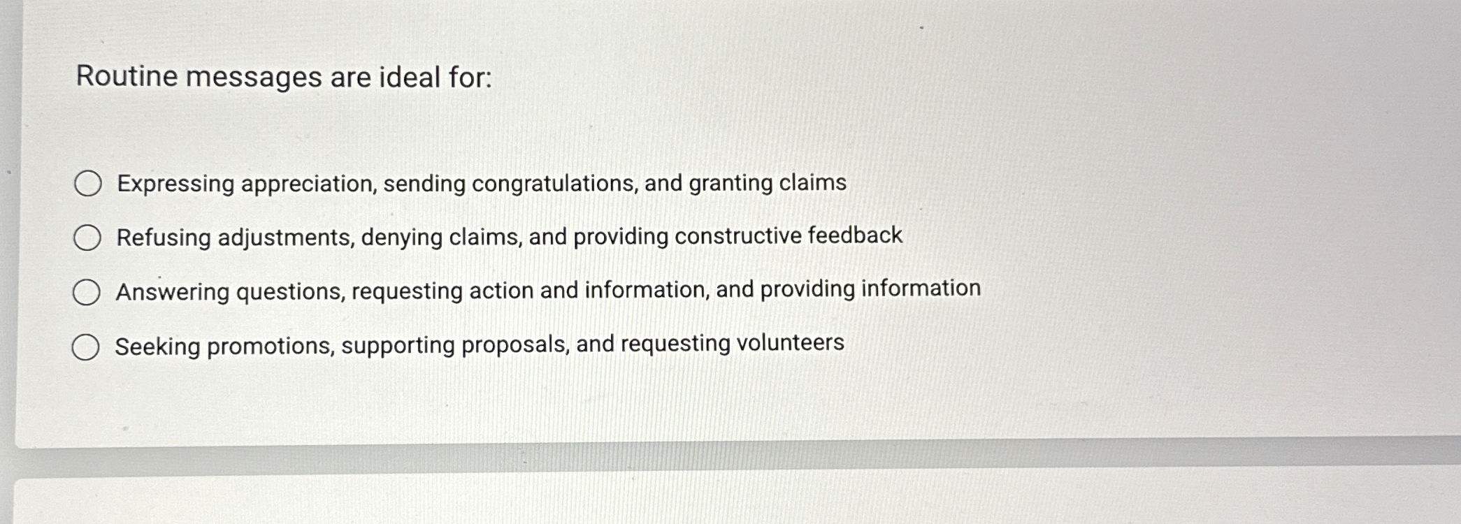 Solved Routine messages are ideal for:Expressing | Chegg.com