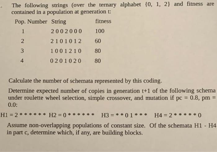 The following strings (over the ternary alphabet {0, | Chegg.com