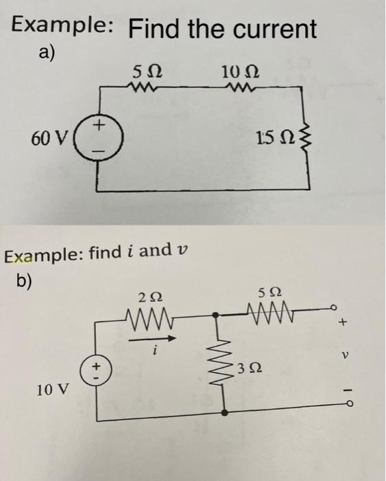 Solved a) Find the currentb) Find the current i and voltage | Chegg.com