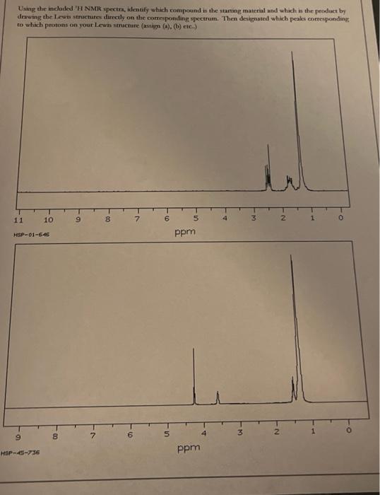 Solved Using the incloded 'H NMRR spectra, ideatify which | Chegg.com