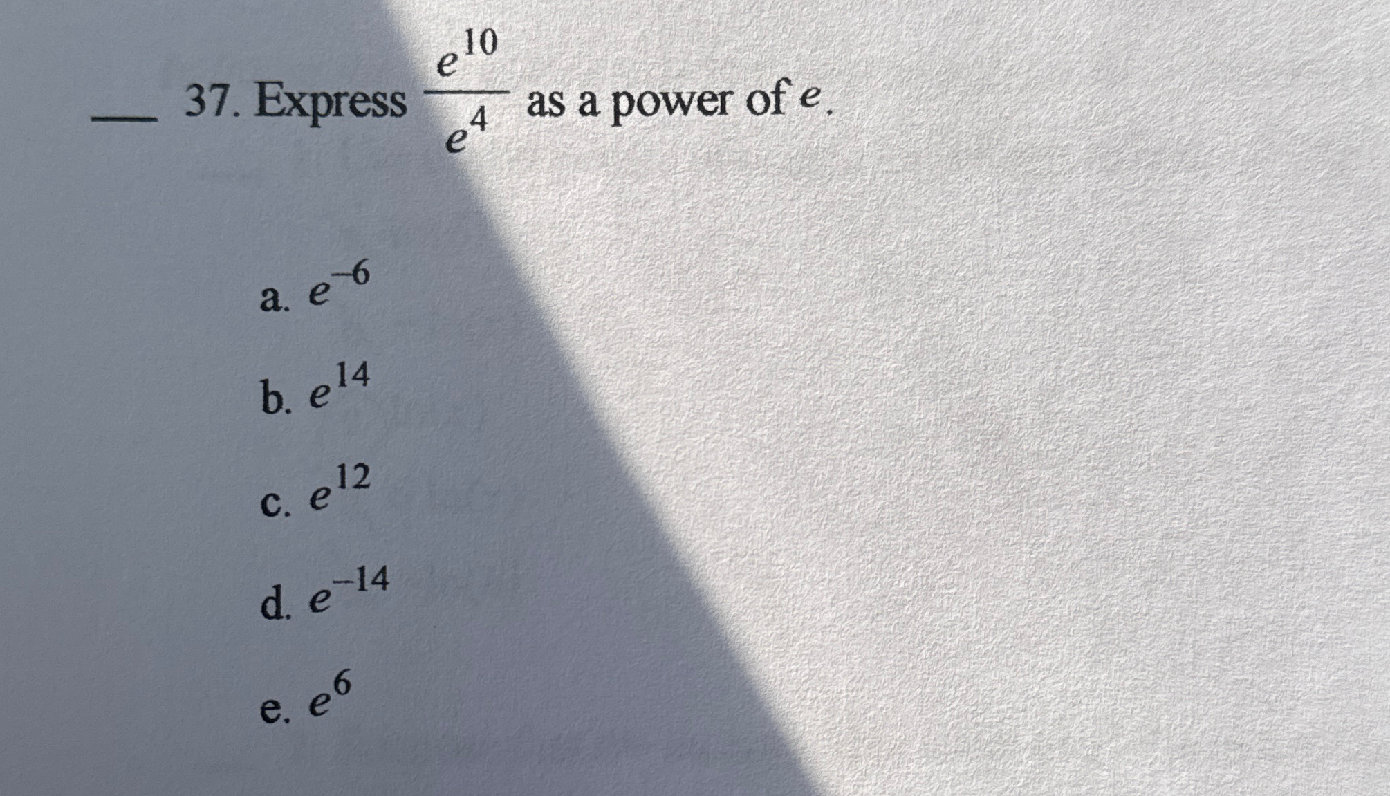 Solved Express e10e4 ﻿as a power of | Chegg.com