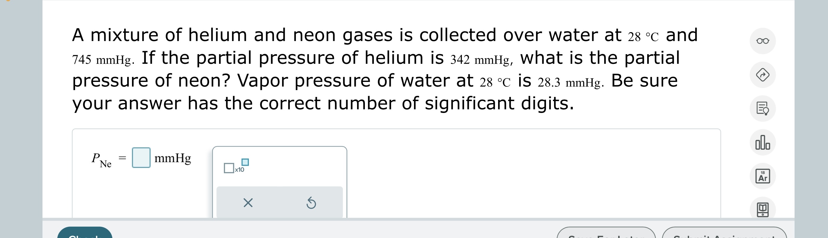 Solved A mixture of helium and neon gases is collected over | Chegg.com