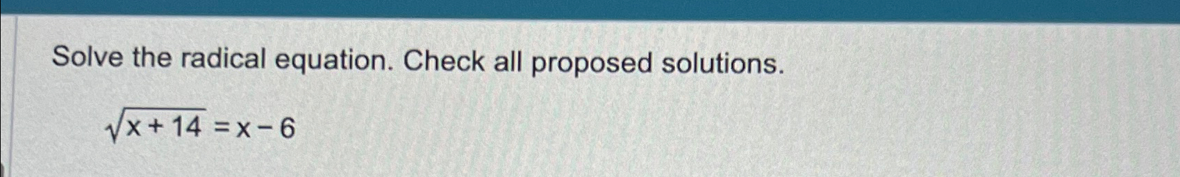 Solved Solve the radical equation. Check all proposed | Chegg.com
