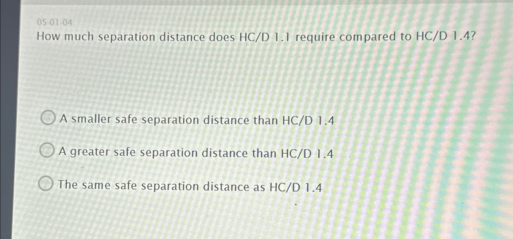 Solved How much separation distance does HC/D 1.1 ﻿require | Chegg.com