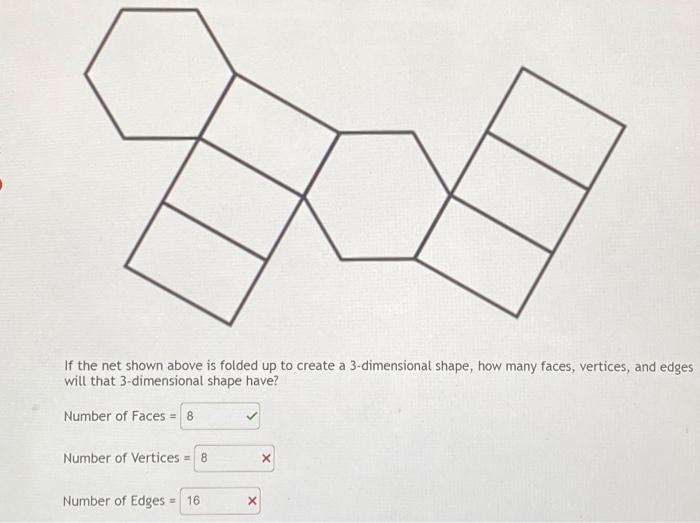 Solved If the net shown above is folded up to create a | Chegg.com