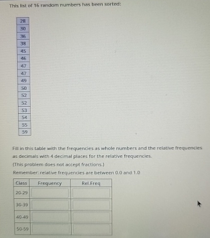 Solved This list of 16 ﻿random numbers has been | Chegg.com
