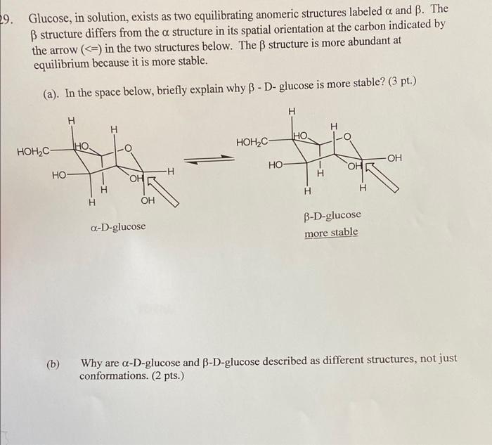 Solved Glucose, in solution, exists as two equilibrating | Chegg.com